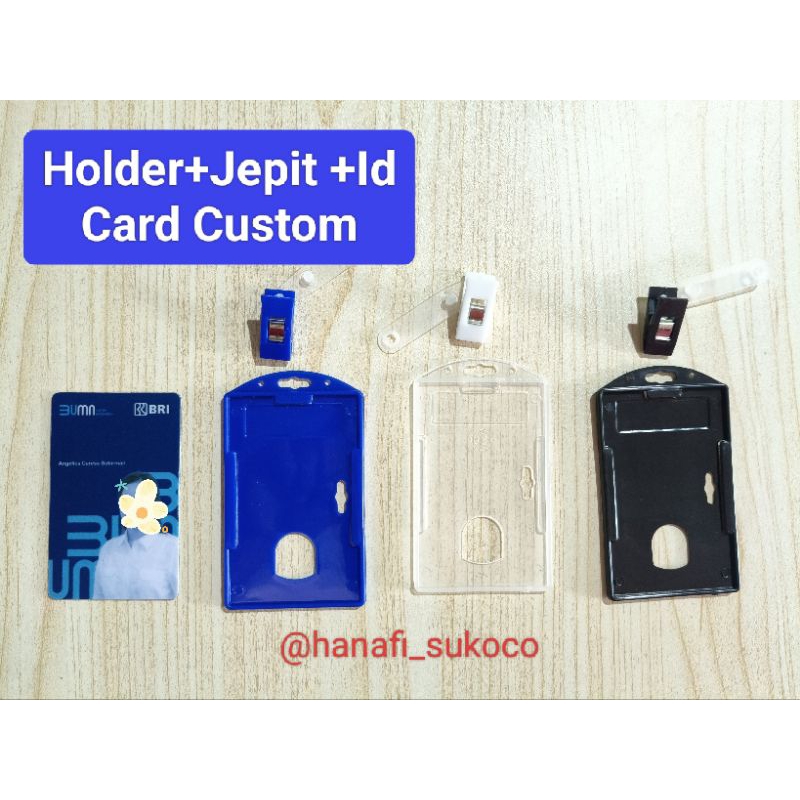 Jual Holder Jepit Id Card Custom request desain sendiri satuan siap ...