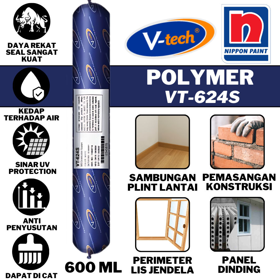 Jual SEALANT SOSIS VTECH NIPPON SEALANT MS CONSTRUCTION VT-624 SEALANT ACP LEM MARMER 600ML ...