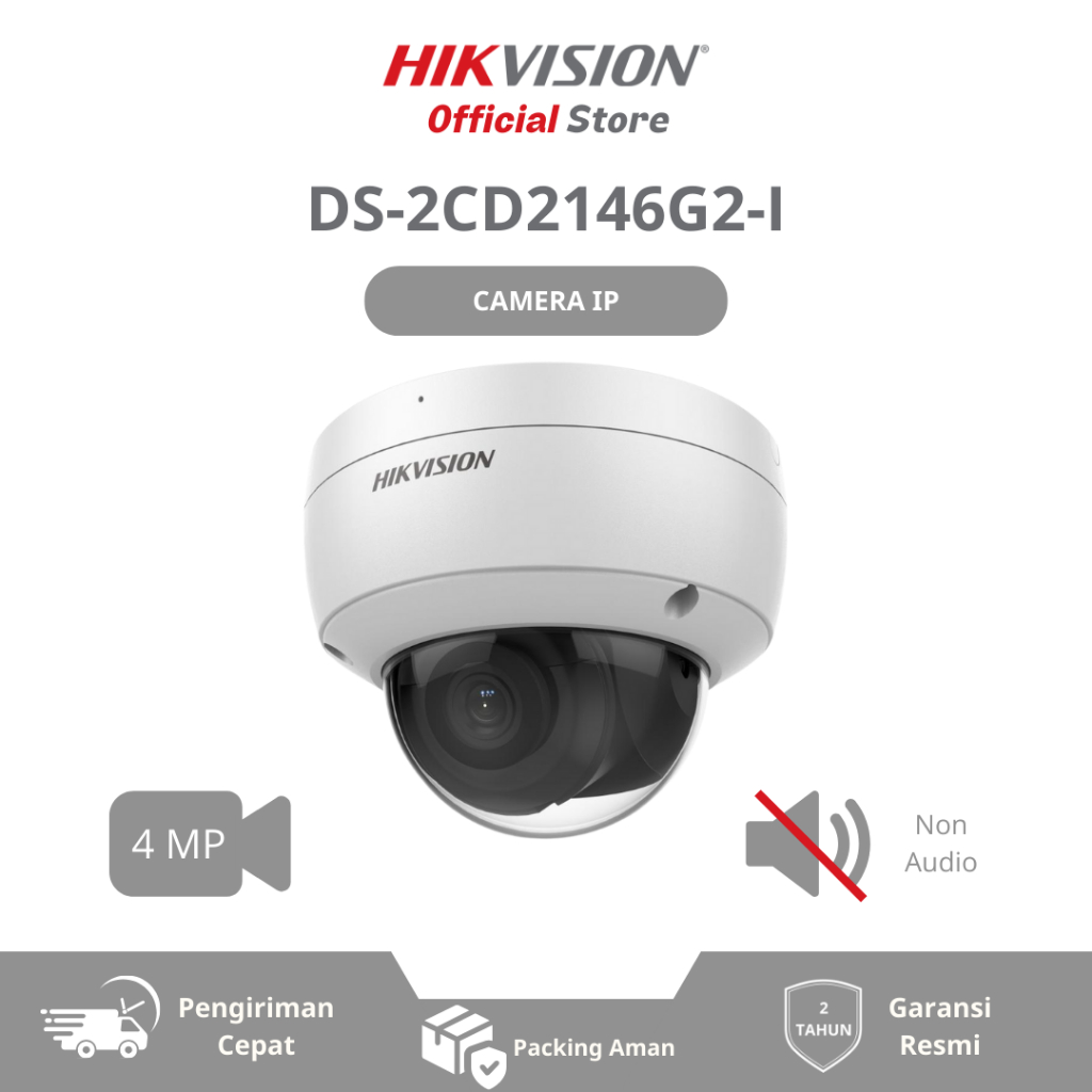 Jual HIKVISION - DS-2CD2146G2-I Camera IP CCTV 4 MP AcuSense Fixed Dome Network Original ...