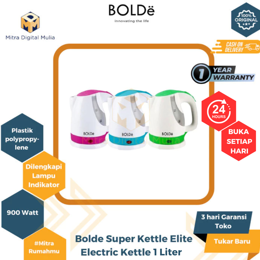 Jual Bolde Super Kettle ELITE Electric Kettle Ketel Listrik 1 Liter ...