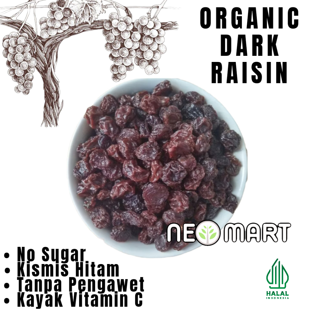 Jual Dark Raisin Kismin 100gram / Kisimis Kering Hitam Tanpa Biji ...