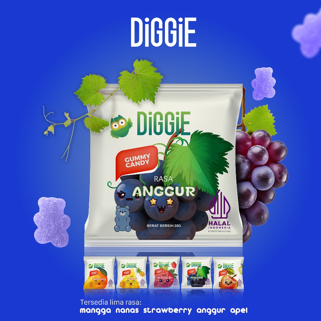 Jual [HALAL] Permen Gummy 5 Bungkus Rasa Anggur | Shopee Indonesia