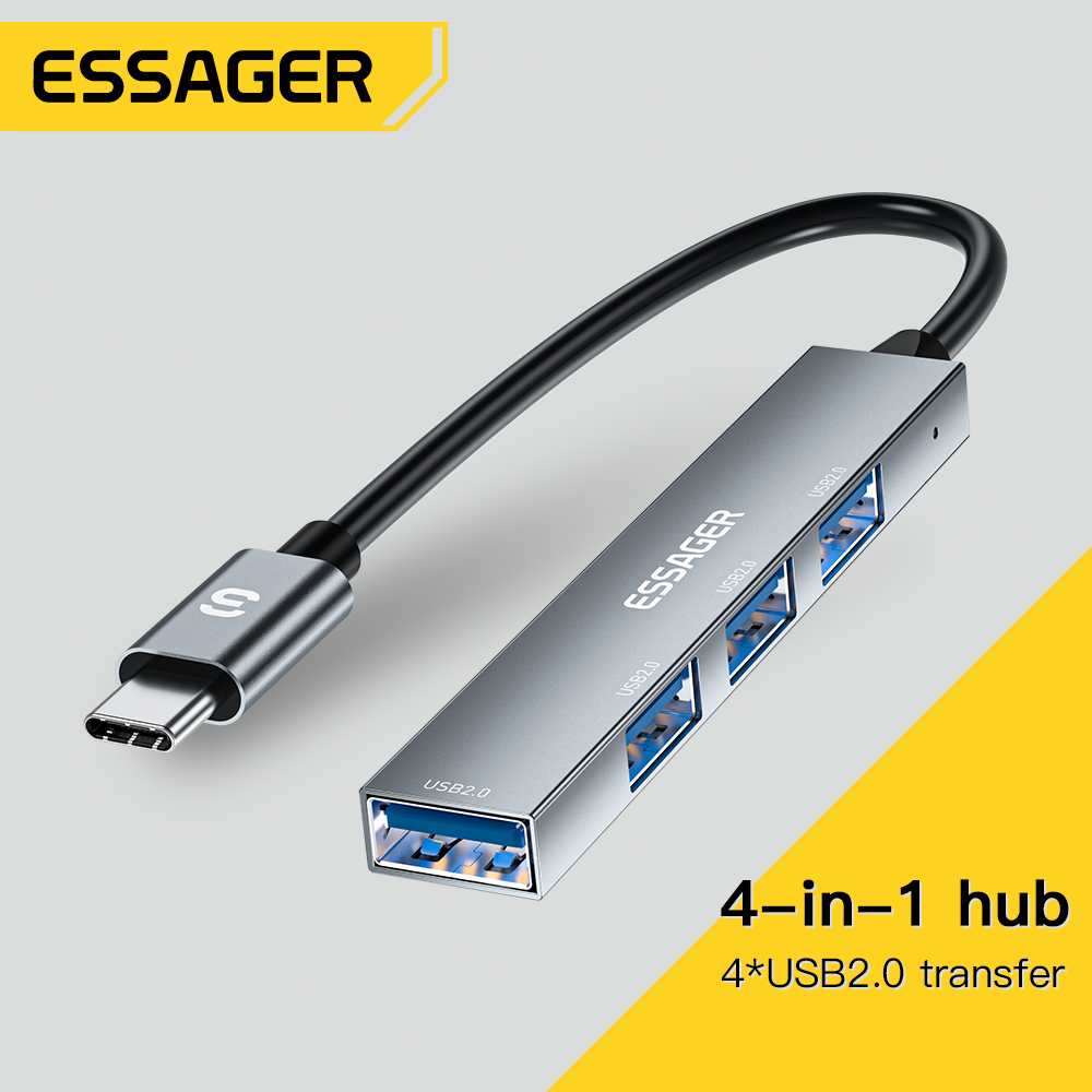 Jual ESSAGER Converter USB Type C 4 in 1 Hub USB 3.0 HUB High Speed 4 ...