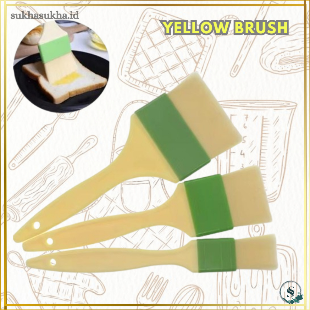 Jual Kuas Kue Kuning Size Kecil Tanggung Besar | Kuas olesan kue Kuas ...