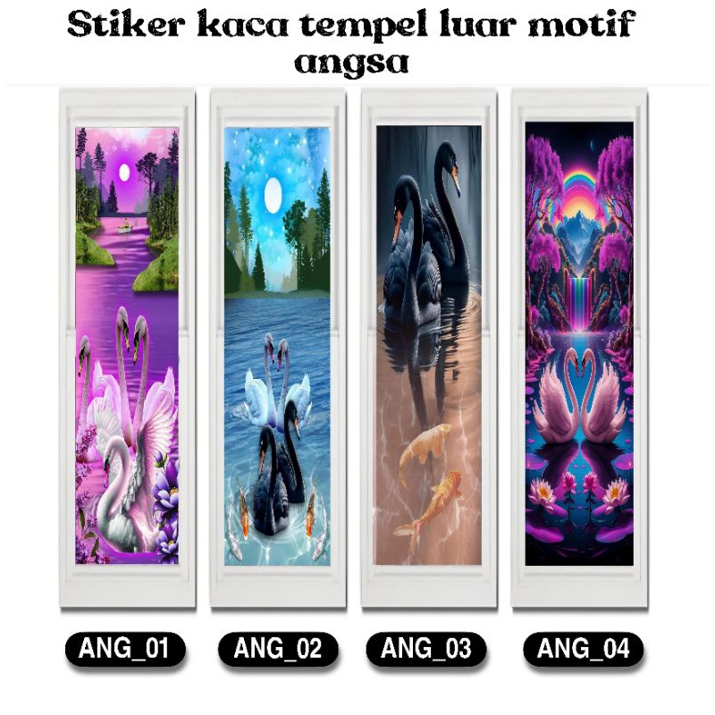 Jual Stiker kaca tempel dari luar motif angsa cantik | Shopee Indonesia