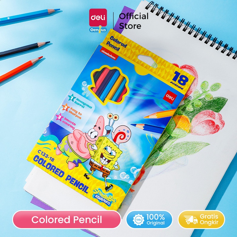 Jual Deli Coloring Pencil / Pensil Warna 18/24 Warna Hexagonal ...