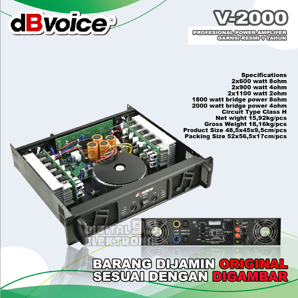 Jual Power Amplifier Class H DB VOICE V2000 | V 2000 | V-2000 Original ...
