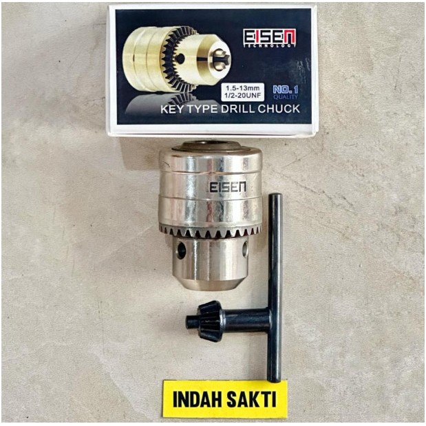 Jual Kepala Bor Key Drill Chuck 1,5 - 13mm Drat 1/2 " - 20UNF Eisen ...