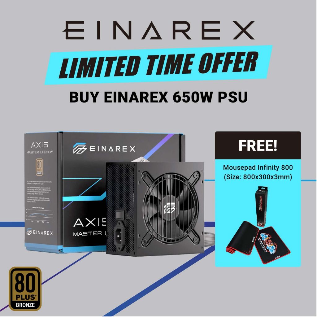 Jual EINAREX AXIS MASTER L1 650W 80+ BRONZE PSU POWER SUPPLY | Shopee Indonesia