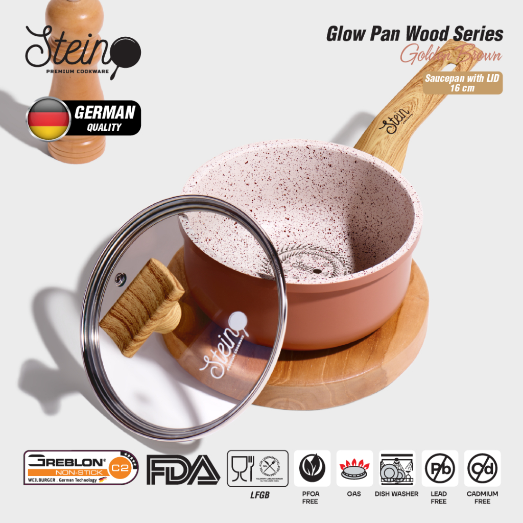 Jual STEIN Glowpan Saucepan 16cm Wood Handle with Lid - Panci Satuan ...