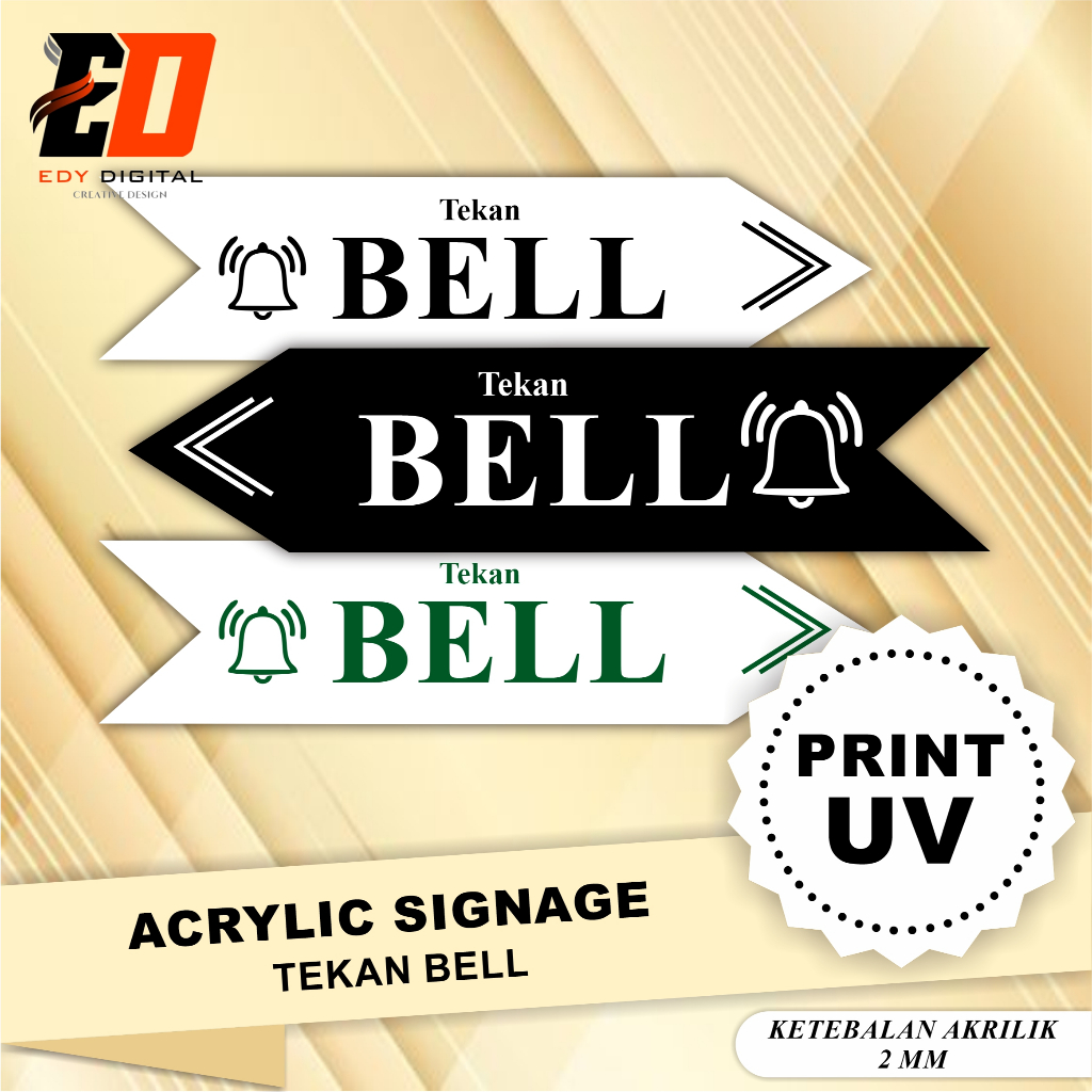 Jual [Print UV] Sign Signage Pencet Bell Type B Papan Plakat Akrilik ...