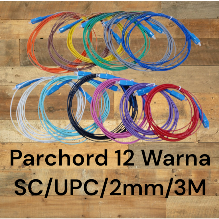 Jual Paket Patchord 12 Warna SC/UPC/2mm/3M ( 1 Pack isi 12 Warna ) | Shopee Indonesia