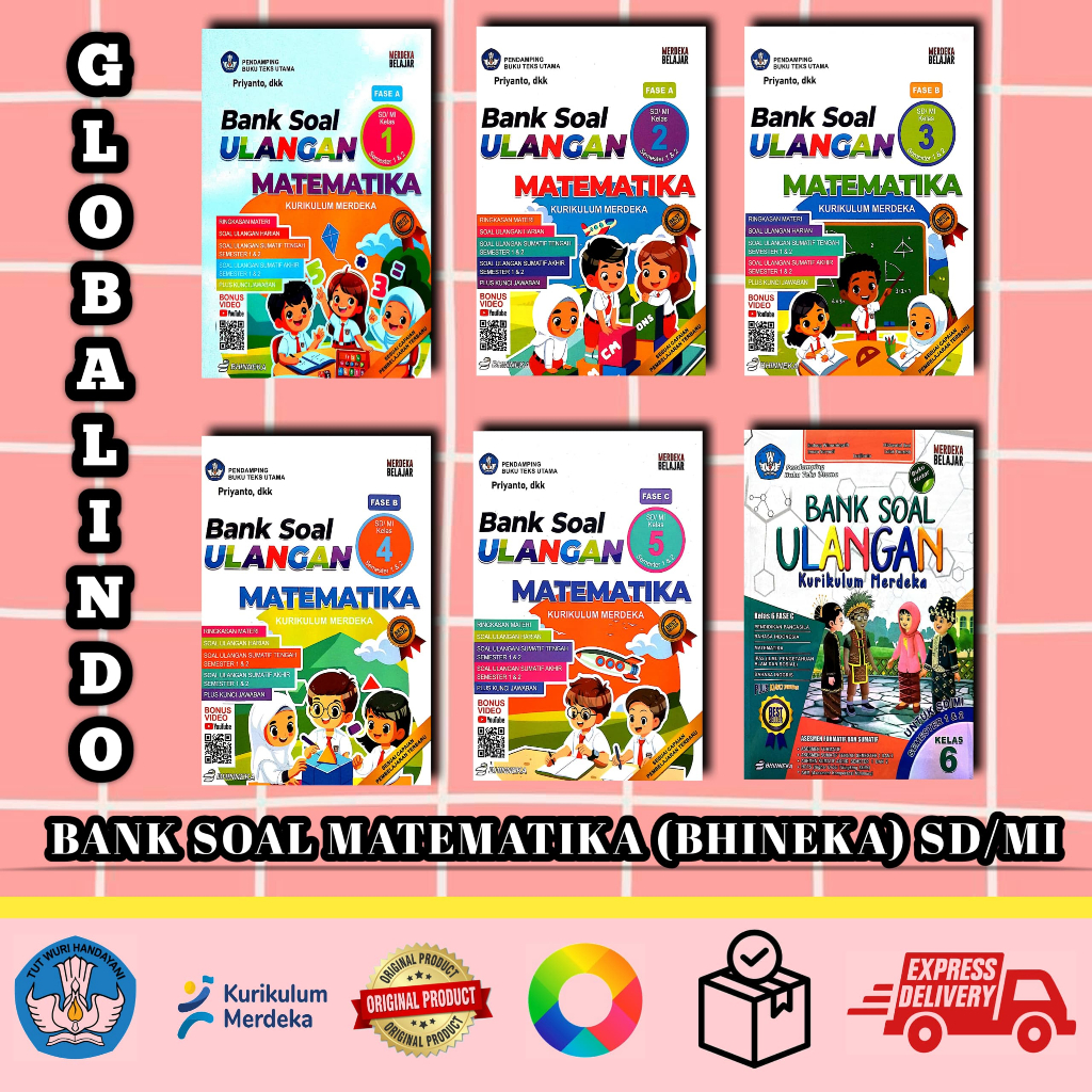 Jual BANK SOAL ULANGAN MATEMATIKA Kelas 1,2,3,4,5,6 SD/MI Kurikulum Merdeka – Bhinneka | Shopee ...