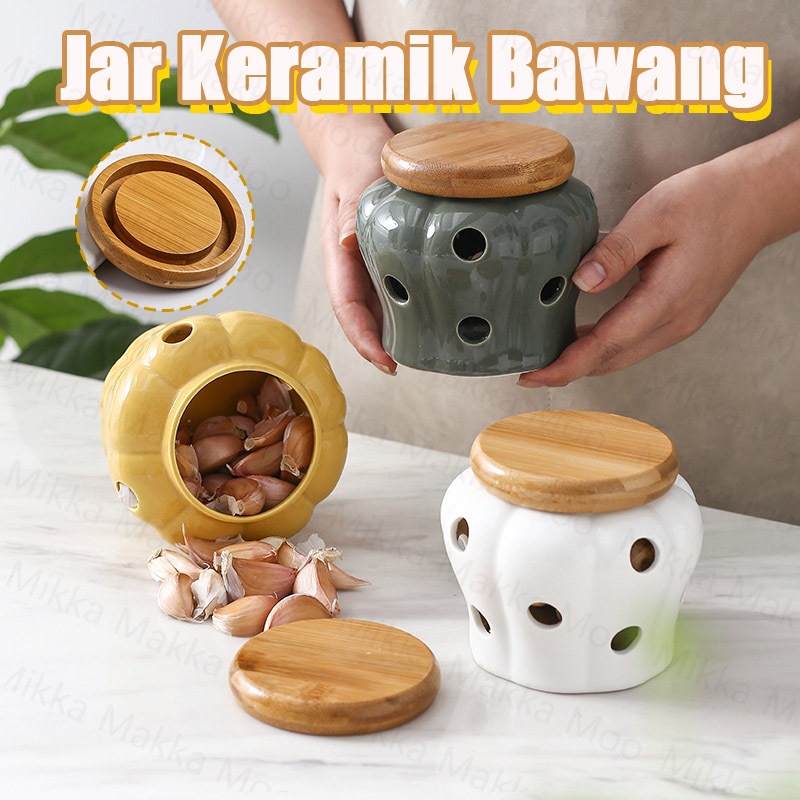Jual Wadah Tempat Bawang Aesthetic Jar Keramik Bawang Kotak Tempat ...