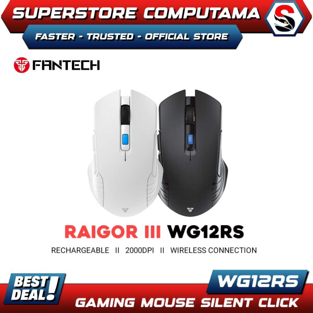 Jual FANTECH WG12RS RAIGOR Gen III Rechargeable Wireless Gaming Mouse ...