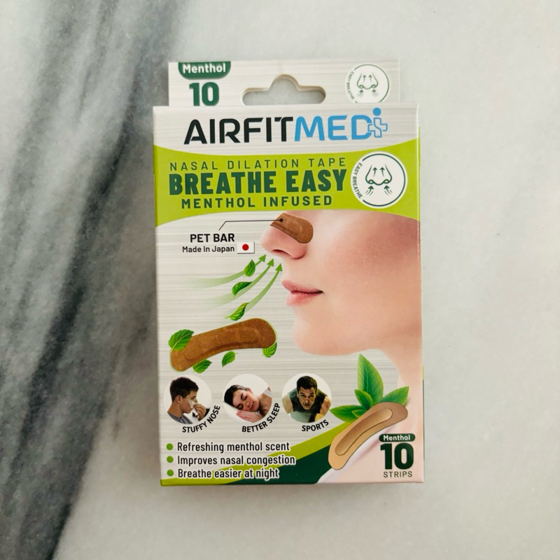 Jual Airfit Nazal Dilation Tape , breath easy, menthol infused 10s ori ...