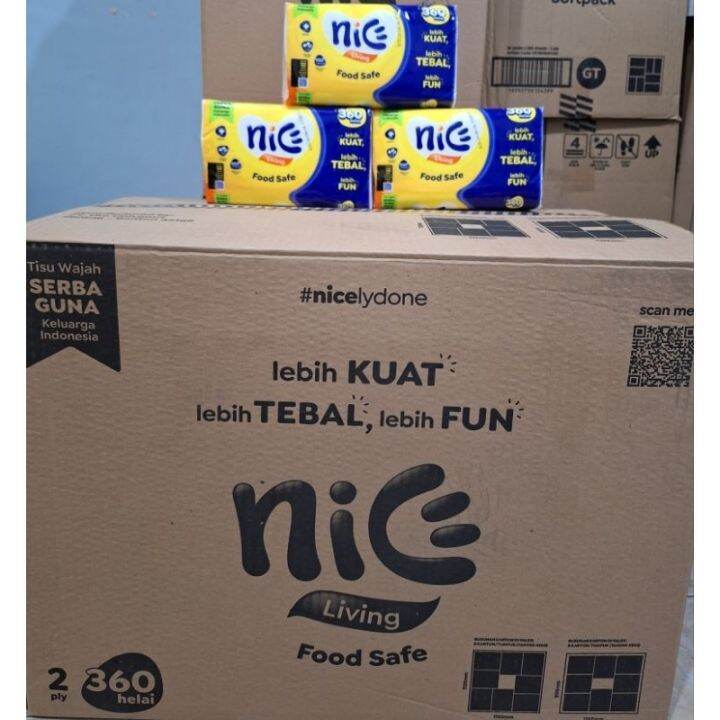 Jual TISSUE NICE 360 HELAI KARTONAN // 1 KARTON ISI 60PCS | Shopee ...