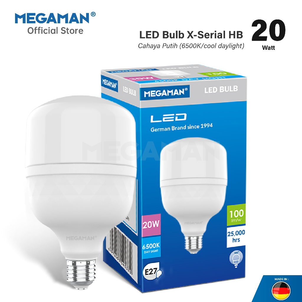Jual Lampu LED X Serial T-Bulb MEGAMAN YTT80Z2 20W 6500K 170～240V ...