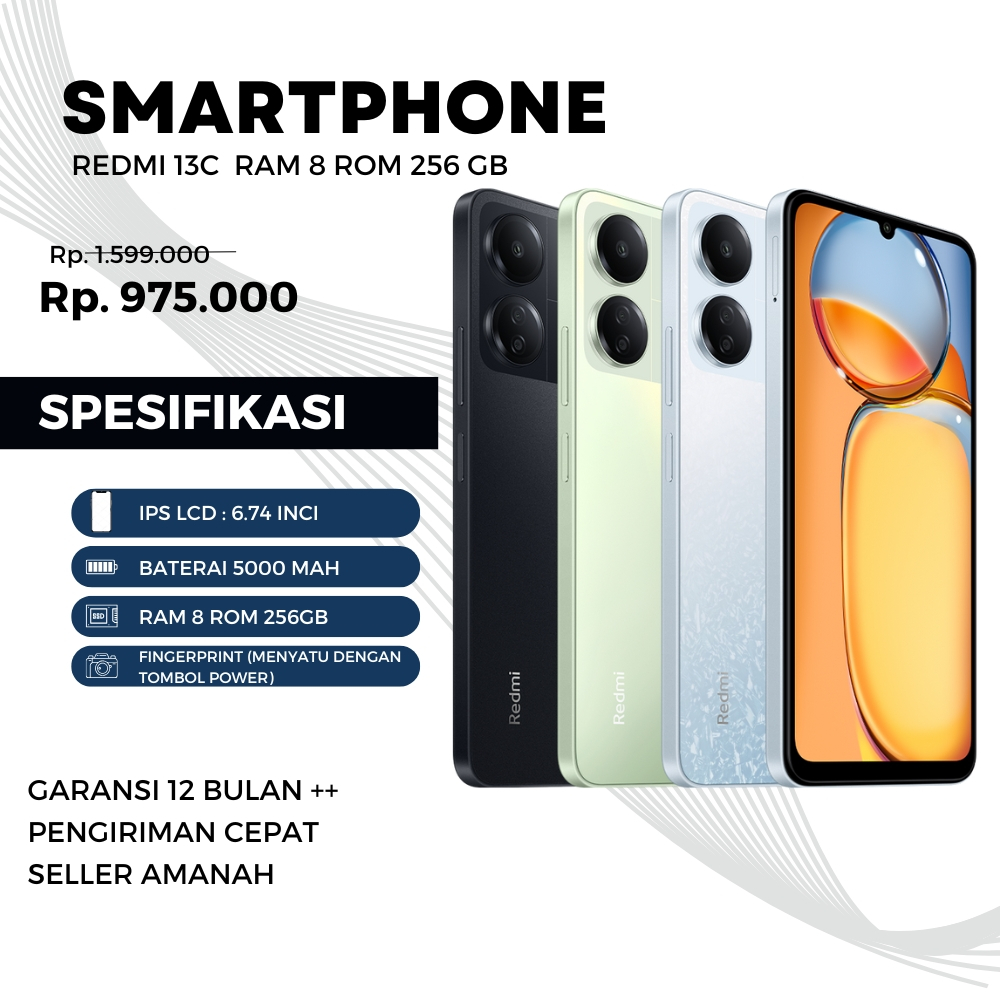 Jual HP XIAOMI REDMI 13C RAM 8 / 256GB GARANSI TIDAK NFC | Shopee Indonesia