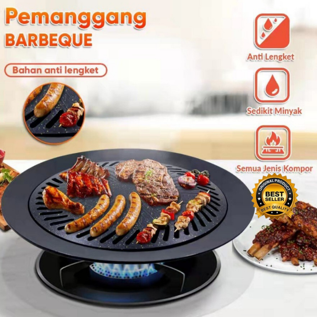Jual Ultra Grill Pan 32cm korean bbq alat panggang daging FREE kuas ...
