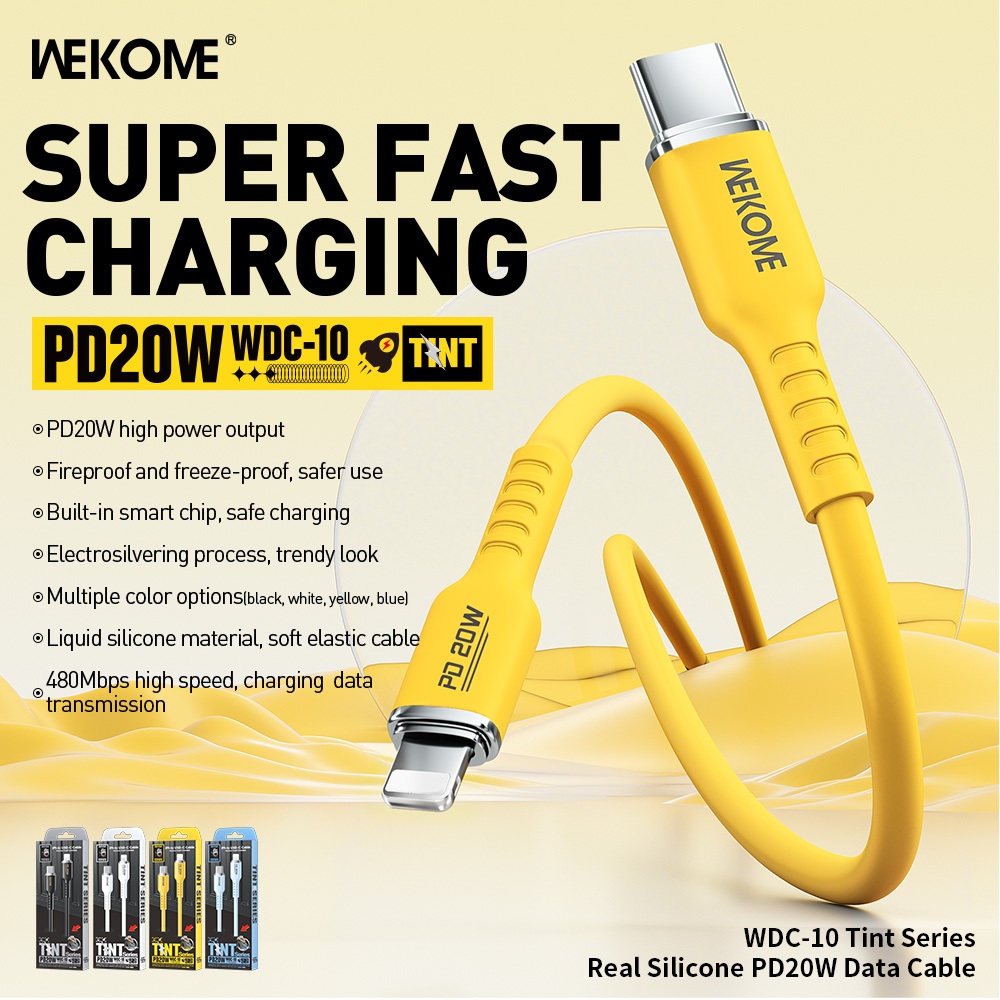 Jual KABEL C TO LIGHTNING / CABLE TYPE C TO IPHONE TINT SERIES WEKOME 1 ...