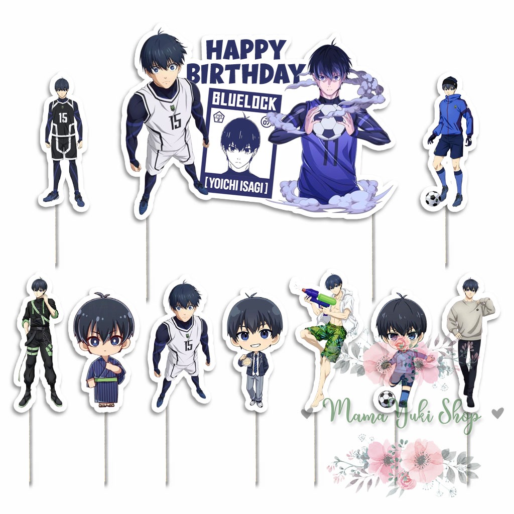 Jual Topper Cake Hiasan Kue Ulang Tahun Anak motif YOICHI ISAGI BLUE ...