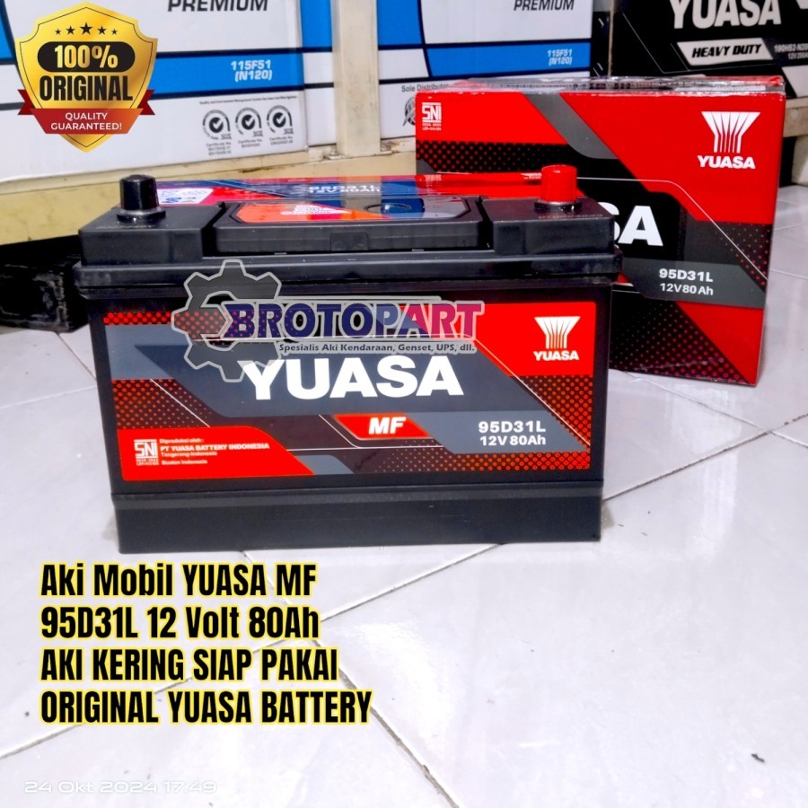 Jual Aki Mobil Toyota Hiace, Land Cruiser Prado 30 ACCU YUASA 95D31L MF Kering 80Ah | Shopee ...