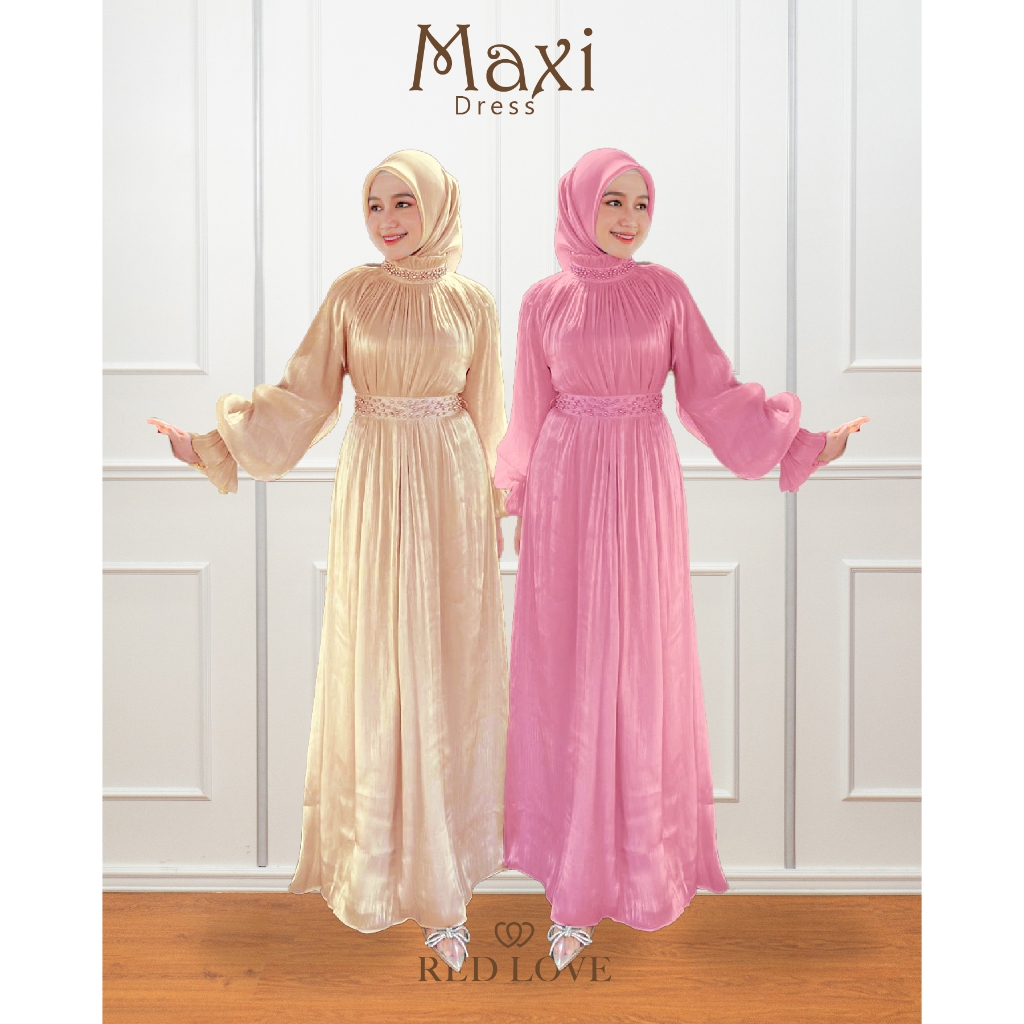 Jual Redlove / Dress Shimer Silk / Gamis Muslim Wanita / Maxi Dress ...
