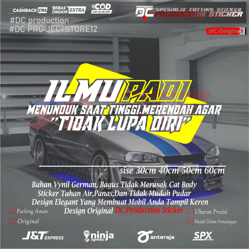 Jual Sticker stiker kaca ilmu padi cutting stiker kaca mobil truk pick ...