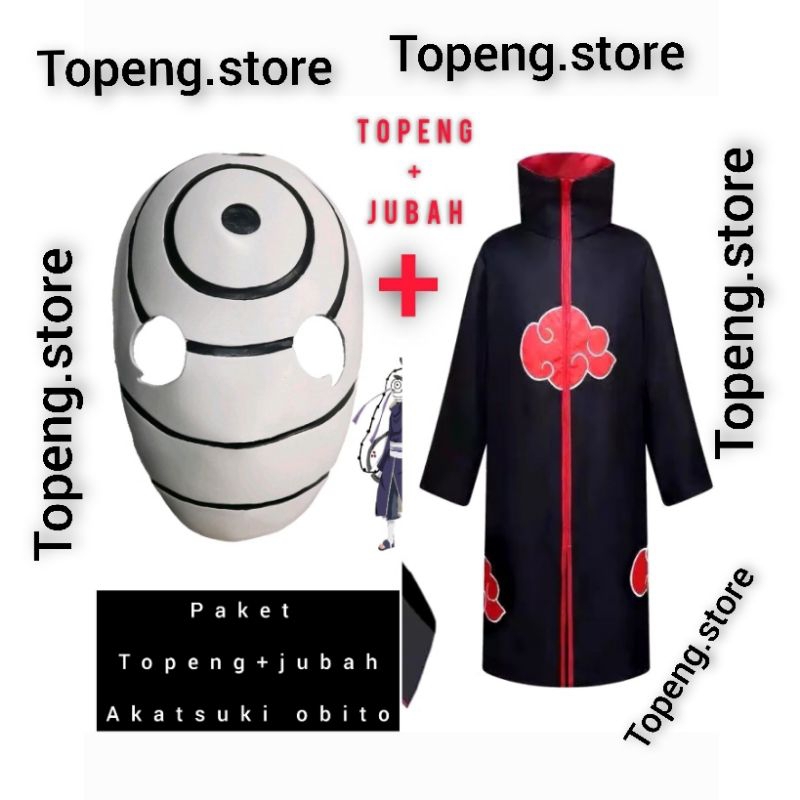 Jual topeng+jubah obito gadomazo kostume obito akatsuki set 2in1 buat ...