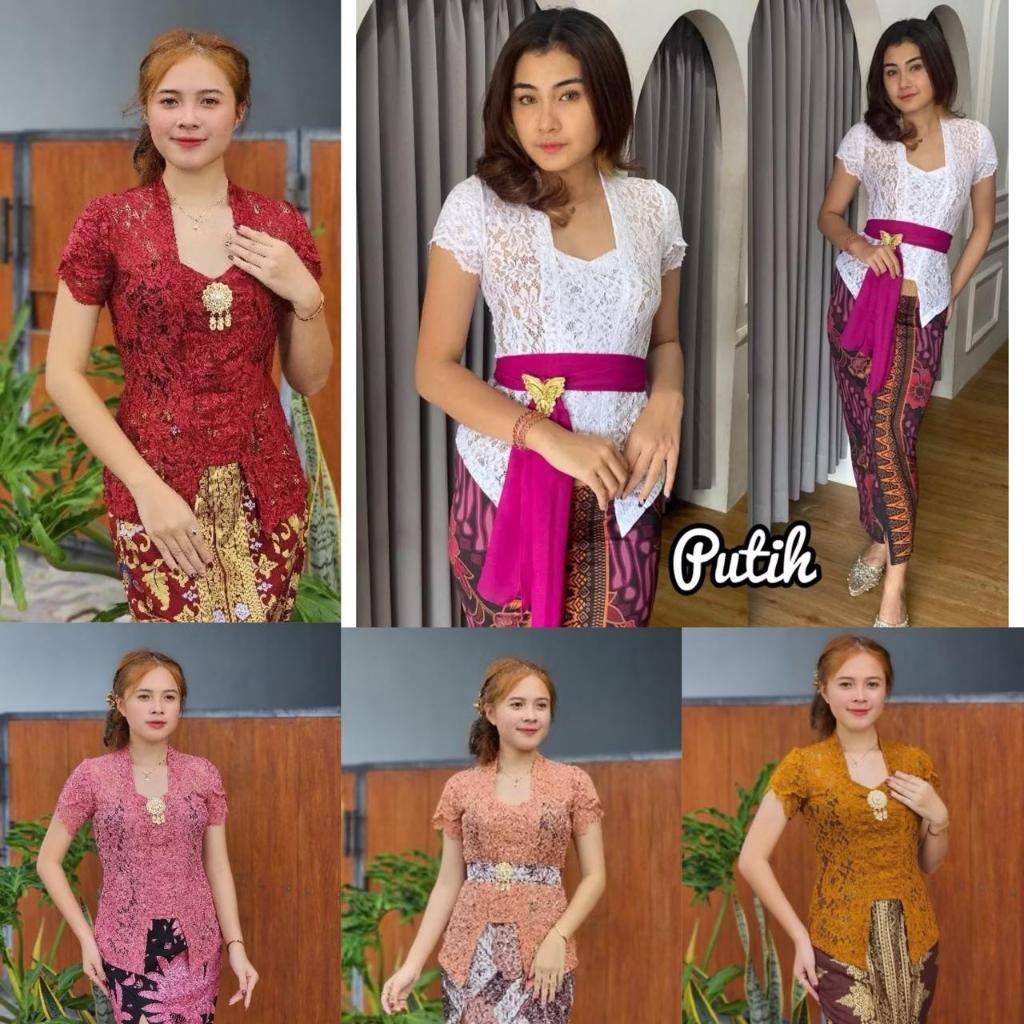 Jual Atasan Kebaya Modern Jadi Baju Kebaya Bali Sofia Bed Lengan Pendek ...