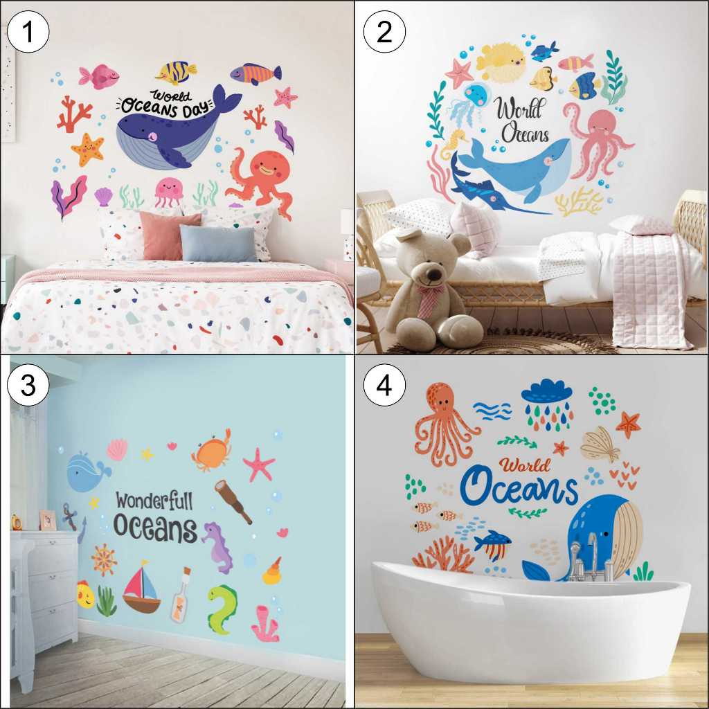 Jual Semesta Wall Sticker Tema Ocean Undersea Kece Stiker Dinding ...