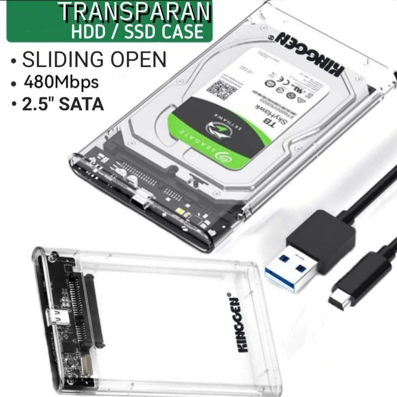 Jual CASING HDD/SSD TRANSPARAN SATA 2.5" U2.0 EXT ENCLOSURE | Shopee ...