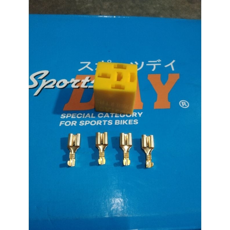 Jual socket relay klakson lampu kaki 4 kosongan + 4 pcs skun kabel ...