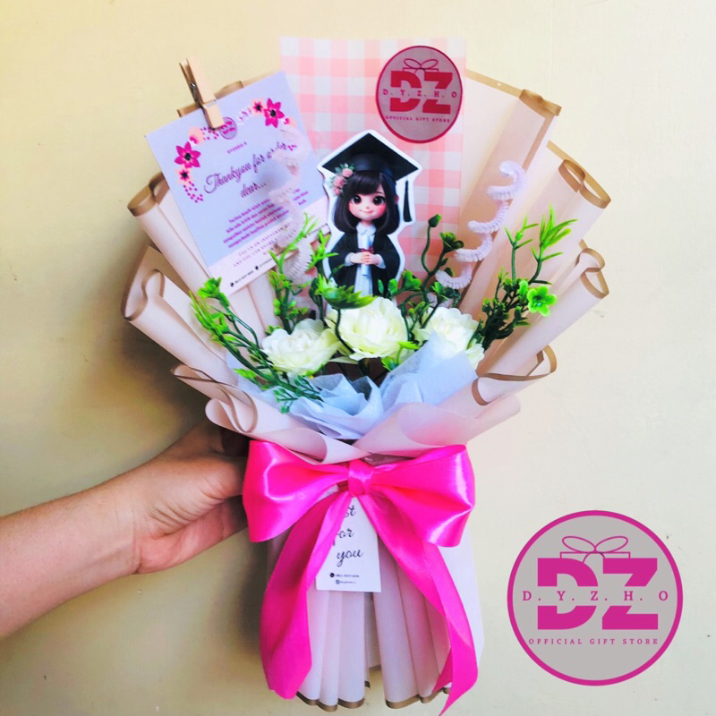 Jual BUKET TOPPER WISUDA READY | BUCKET GIFT WISUDA BUNGA | KADO WISUDA ...