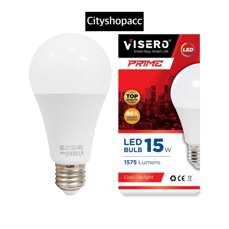 Jual Lampu LED VISERO PRIME 15W 15 Watt Lampu Bohlam Led Bulb E27 putih | Shopee Indonesia