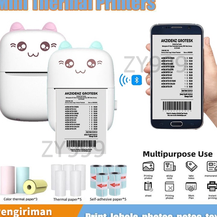 Jual Alat Printer Mini Poe Label Thermal Memo Receipt Printer uetooth ...