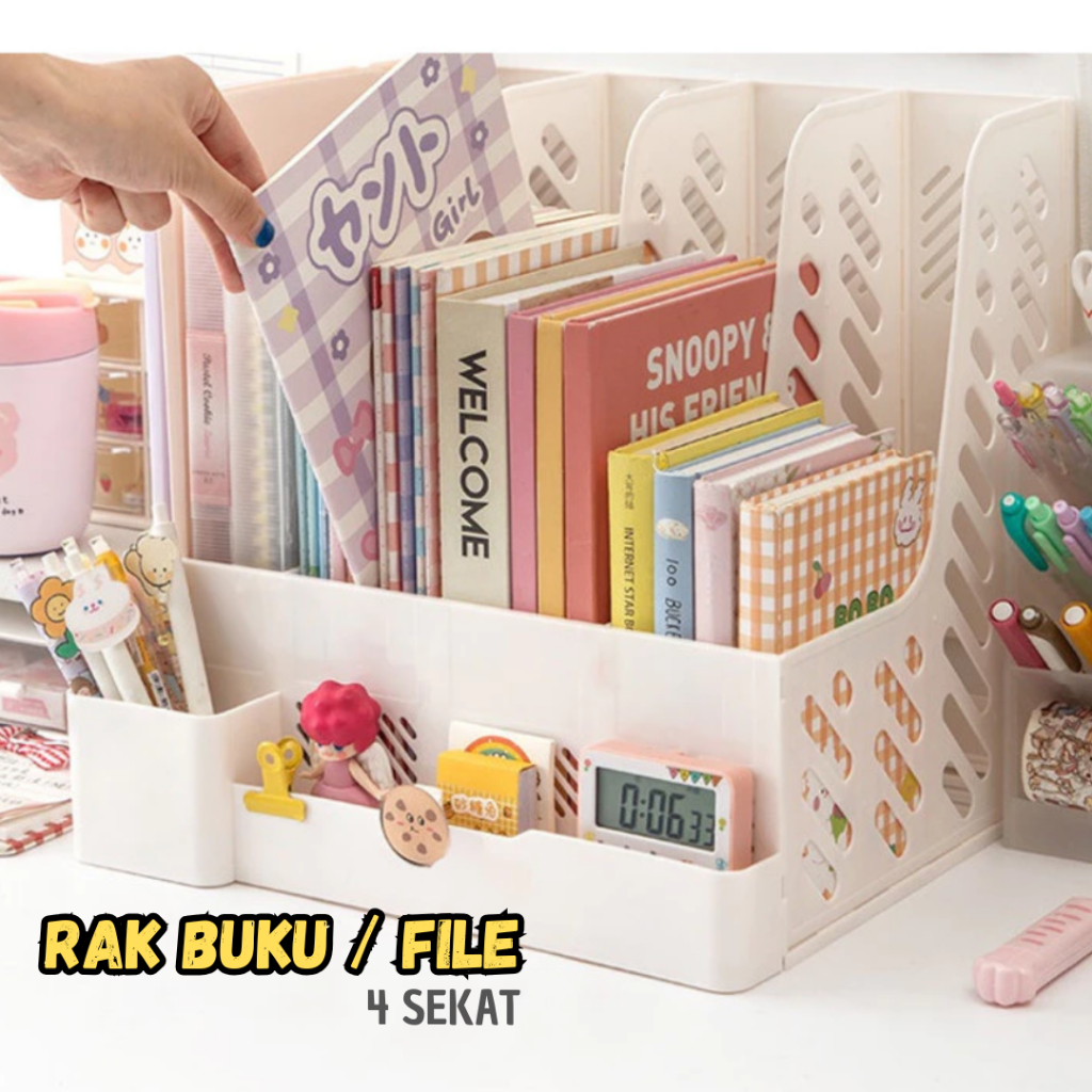Jual Rak Buku Sekat Minimalis/Rak File Susun/Desk Organizer/Rak ...