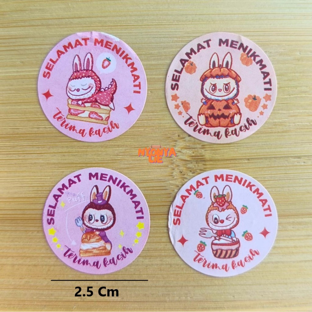 Jual TQ060 2.5 Cm Sticker Label Tempel Thank You LABUBU Kemasan Hampers ...