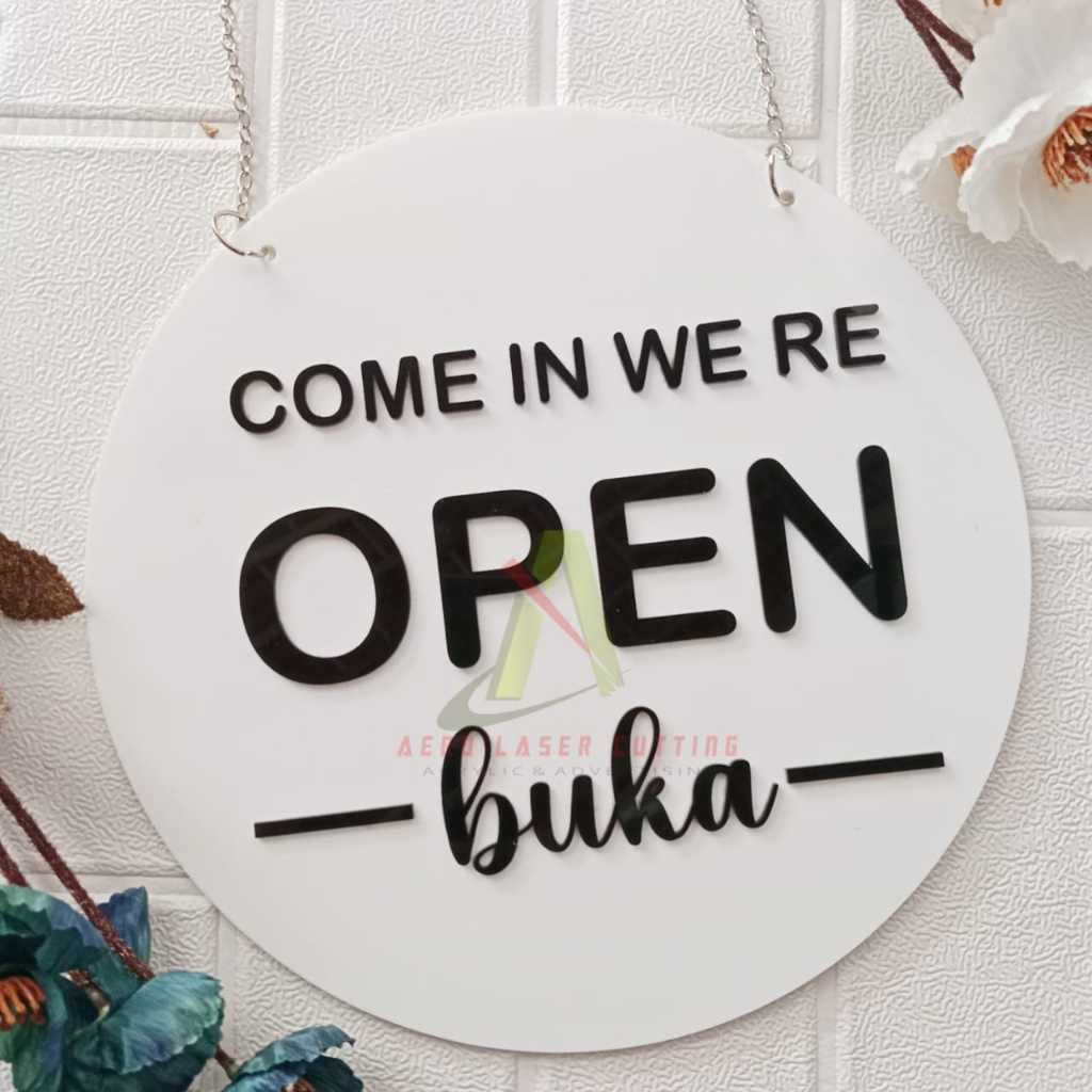 Jual AKRILIK OPEN CLOSE PINTU TOKO | PAPAN AKRILIK TIMBUL BUKA TUTUP ...