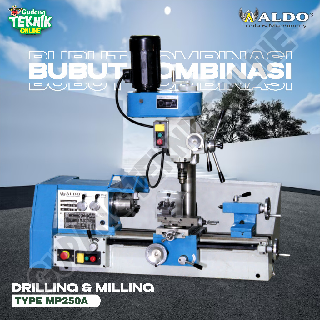 Jual Mesin Bubut Kombinasi ALDO MP-250A MP-250C / Mesin Bubut Drilling ...