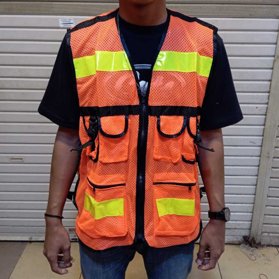 Jual Rompi Jaring Safety Kerja Proyek 6 Kantong Rompi lapangan,Rompi ...
