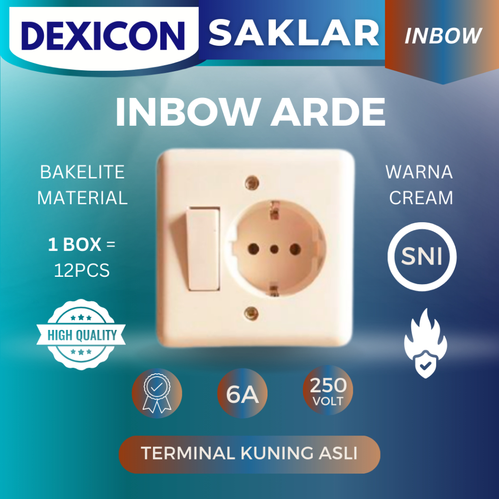 Jual SAKLAR INBOW ENGKEL + STOP KONTAK LUBANG 1 ARDE SINGLE SWITCH LAMP ...