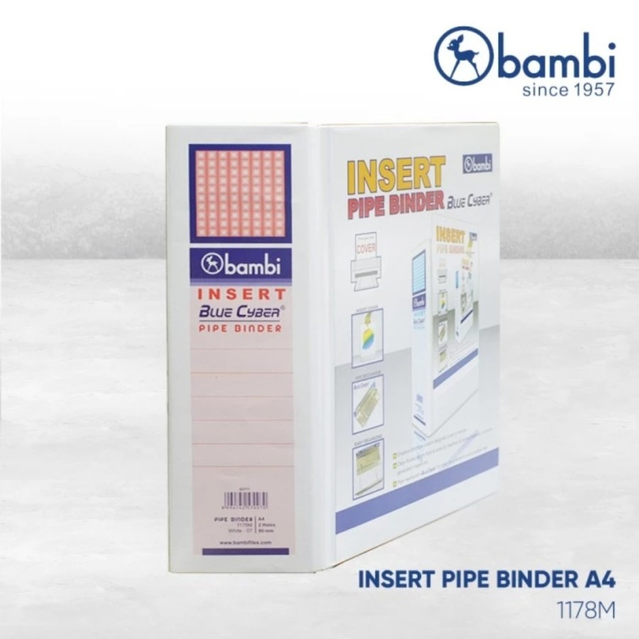 Jual Ordner Insert Pipe Binder With Full Spine 4 Colour Labels+Mika A4 ...