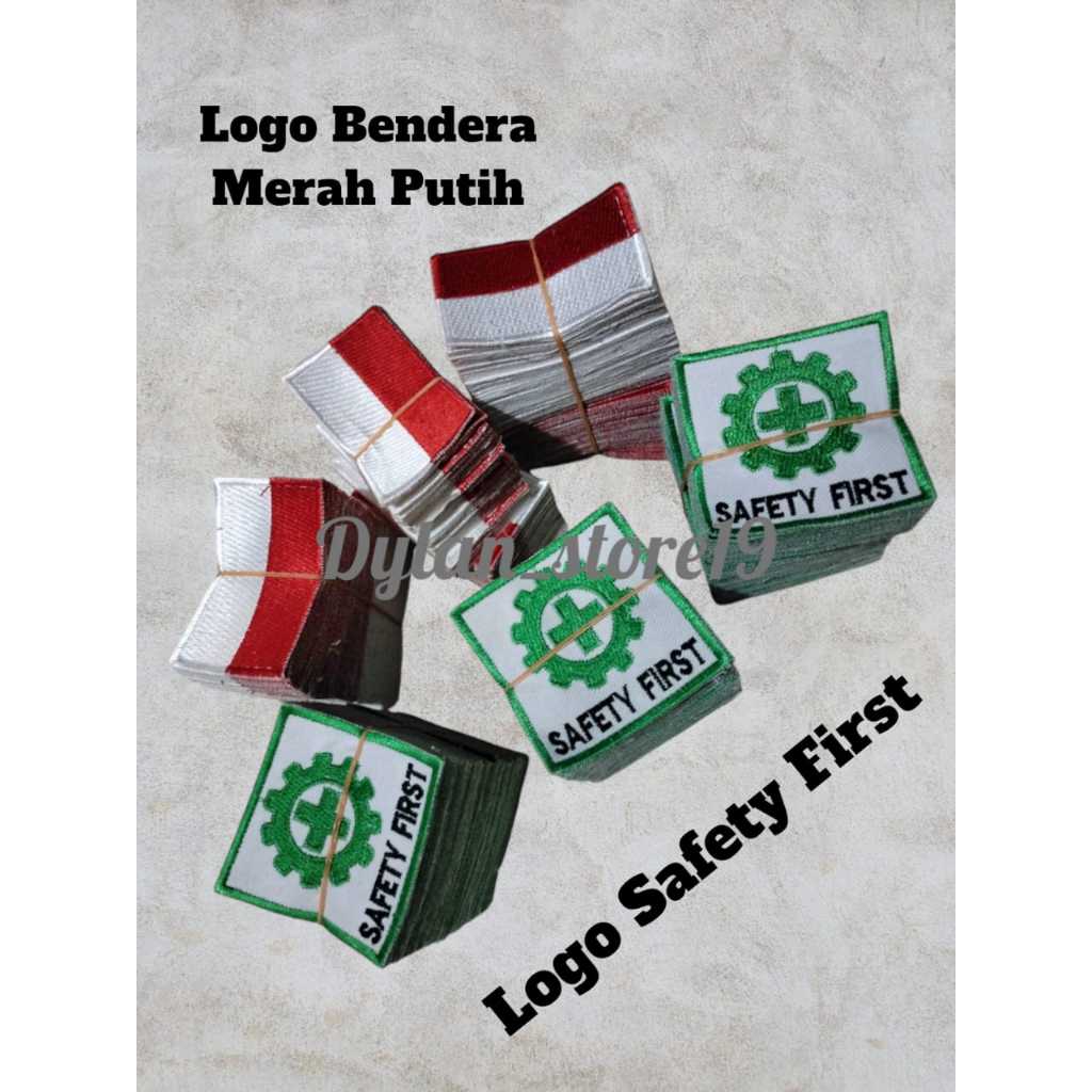 Jual Badge Logo Bendera Merah Putih dan K3 Safety First | Shopee Indonesia