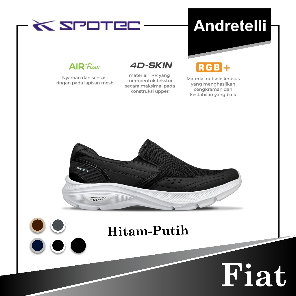 Jual SPOTEC FIAT Sepatu Walking HITAM / PUTIH | Shopee Indonesia
