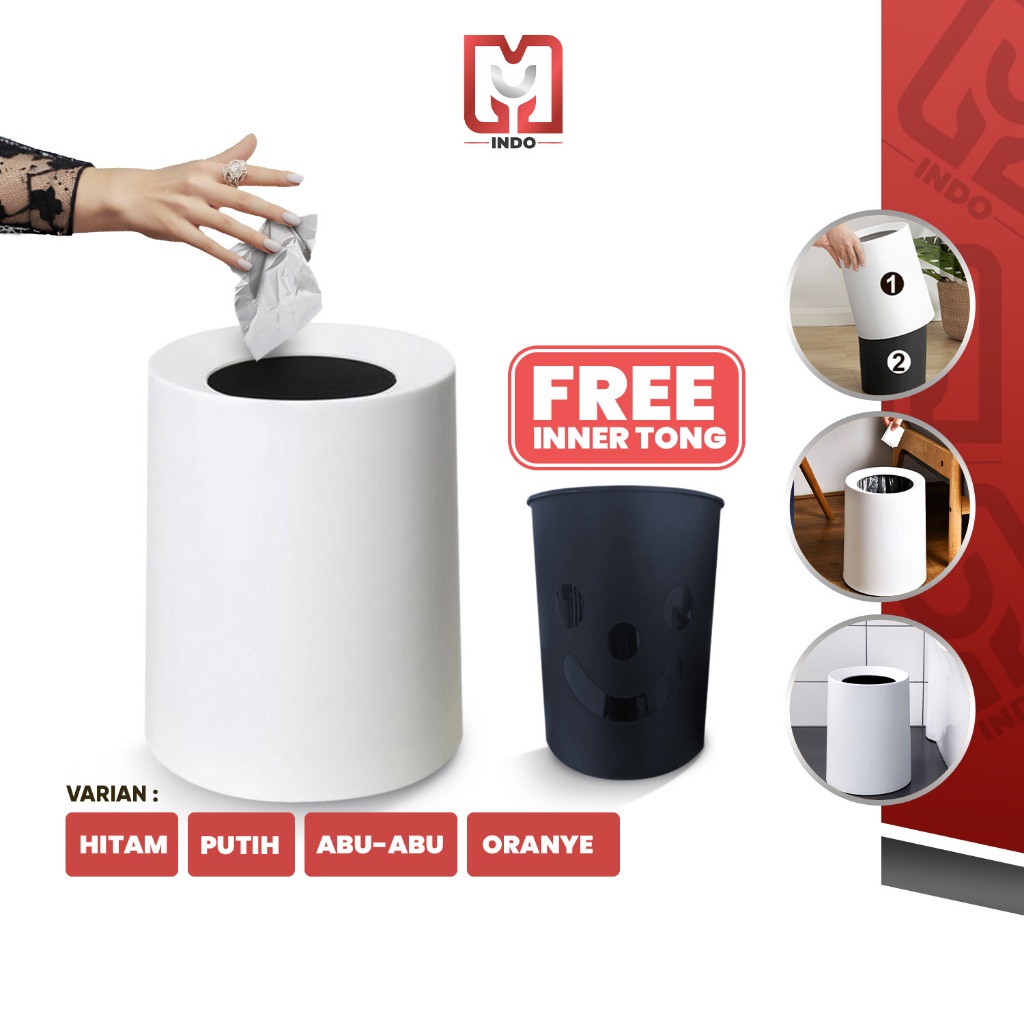 Jual Tempat Sampah Bulat E100 Trash Bin / Tong Sampah Plastik Minimalis ...