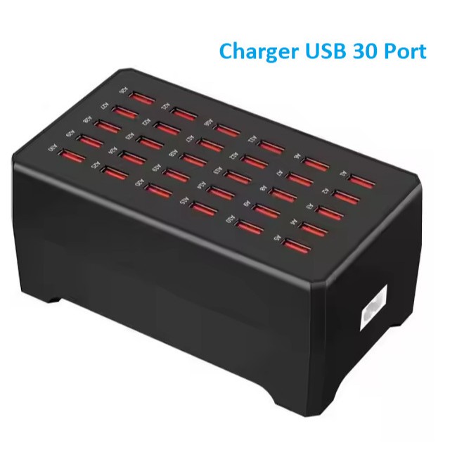 Jual Charger USB 30 Port Fast Charger Smart Desktop USB Charger Station ...