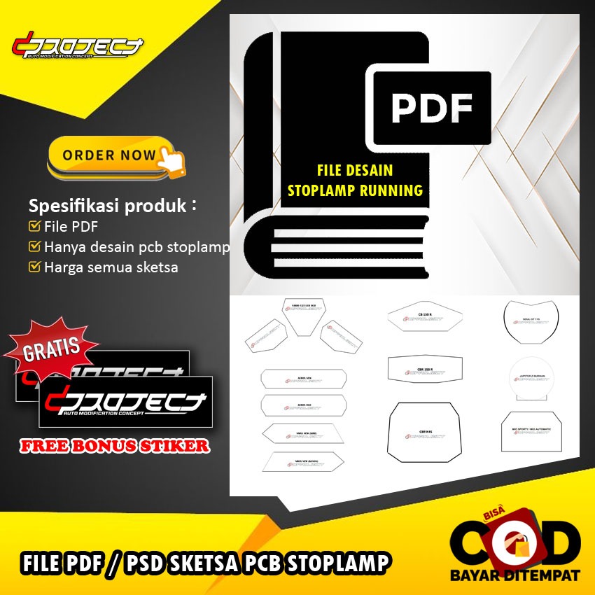 Jual FILE SKETSA DESAIN PAPAN PCB STOPLAMP RUNNING MOTOR/FILE SKETSA ...