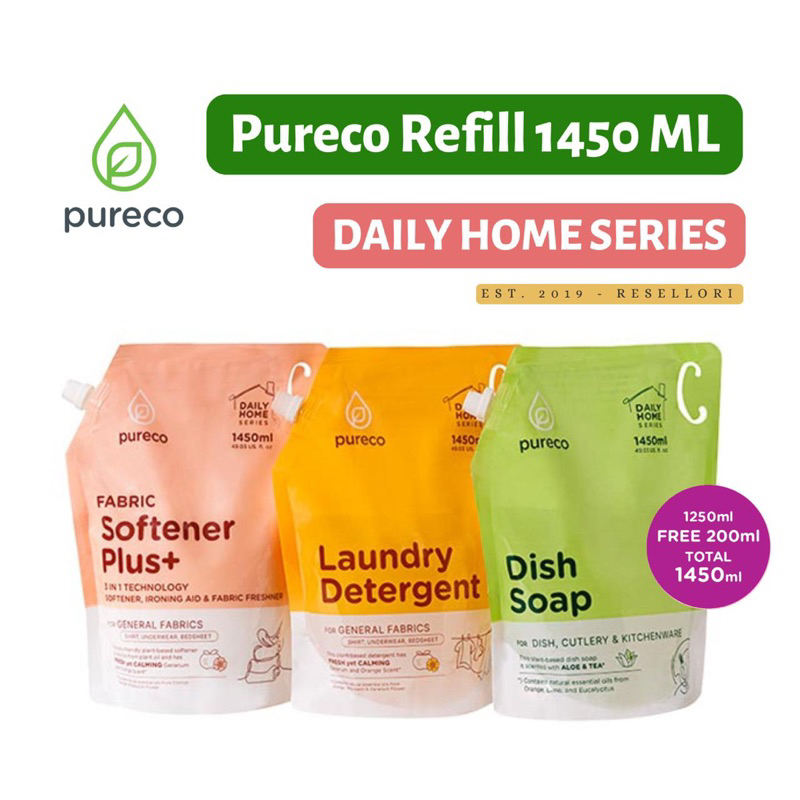 Jual PURECO DHS Daily Home Series Refill Eco Pack 1450 ML (Pilih Sesuai Varian) | Shopee Indonesia